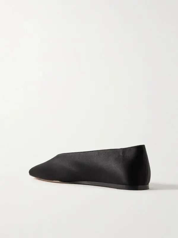 Le Monde Beryl Regency Grosgrain-trimmed Satin Ballet Flats