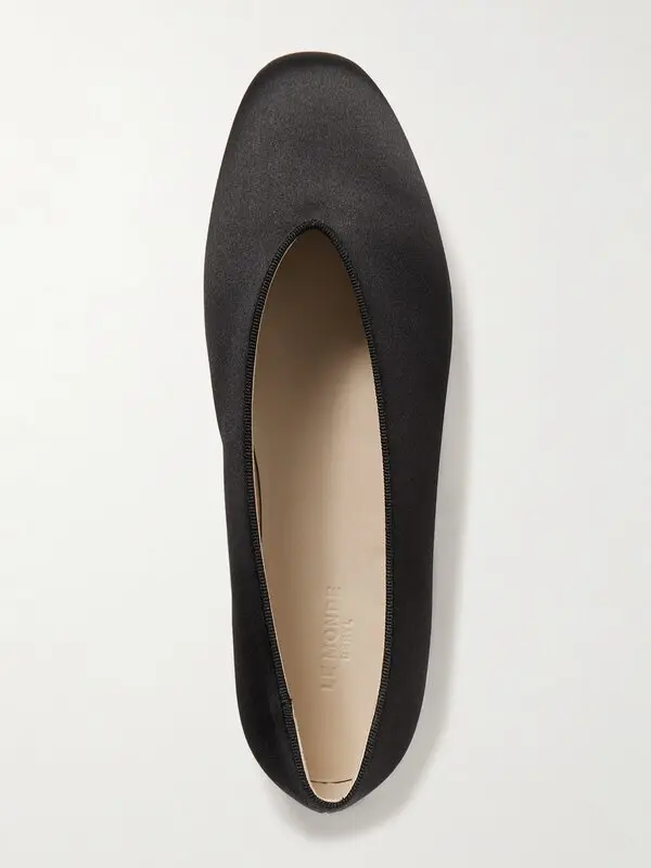 Le Monde Beryl Regency Grosgrain-trimmed Satin Ballet Flats