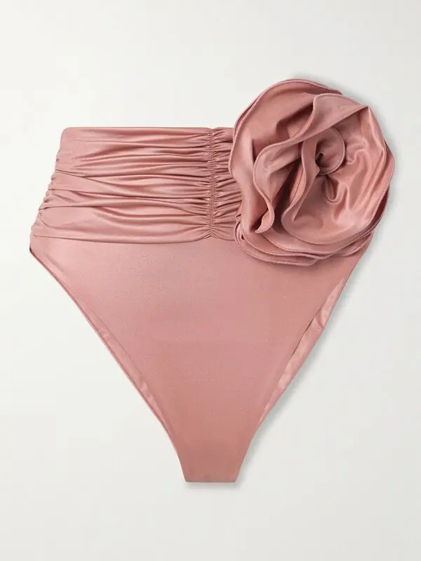 Magda Butrym Appliquéd Ruched Bikini Briefs - Pink