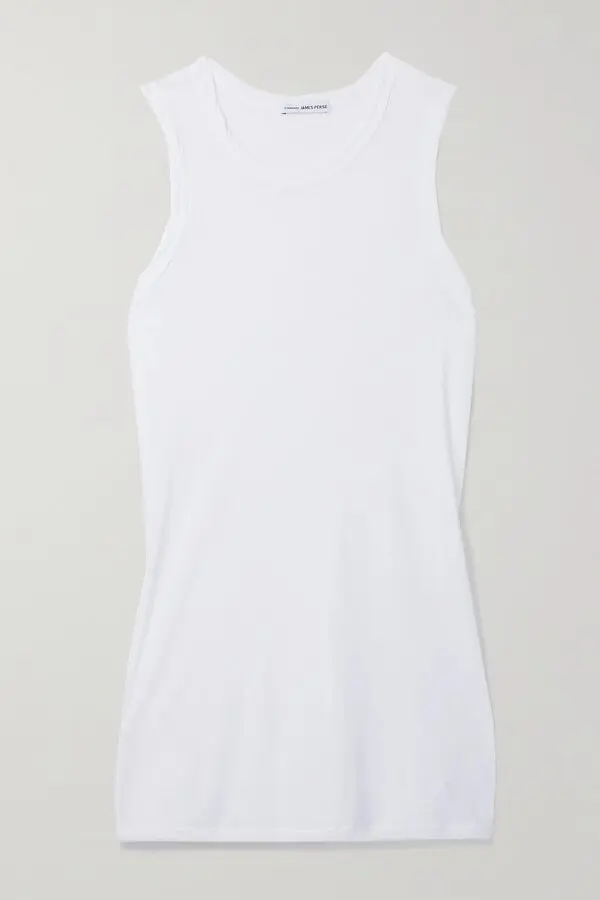 JAMES PERSE Slub Cotton-jersey Tank - White