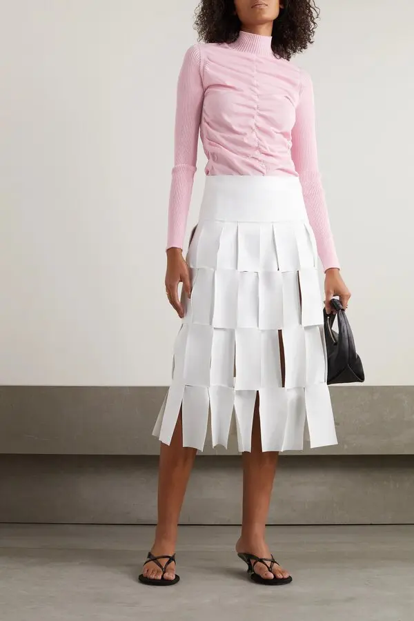 RENAISSANCE RENAISSANCE Ruched Tulle And Ribbed Jersey Top