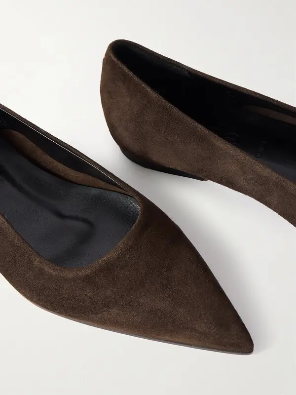 AeydĒ Cassy Suede Ballet Flats - Brown