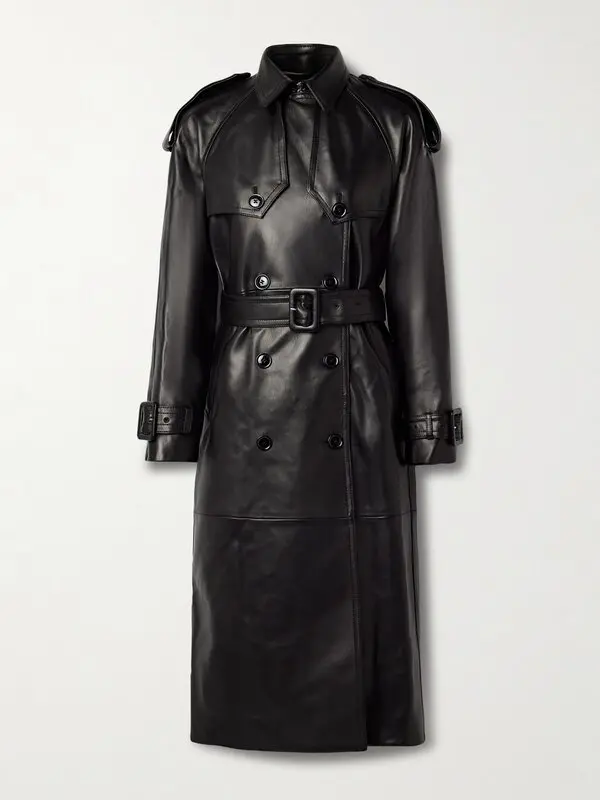 SALON 1884 Filippa Double-breasted Leather Trench Coat