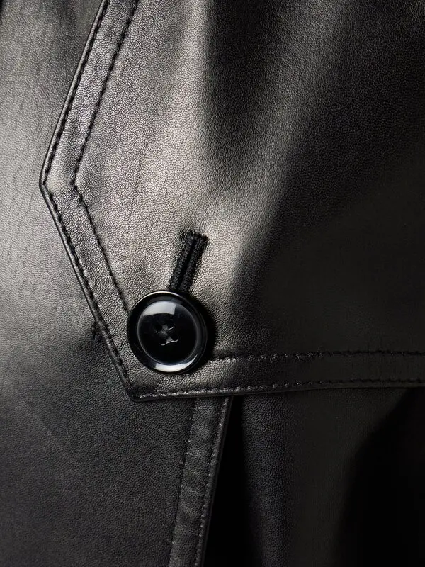 SALON 1884 Filippa Double-breasted Leather Trench Coat