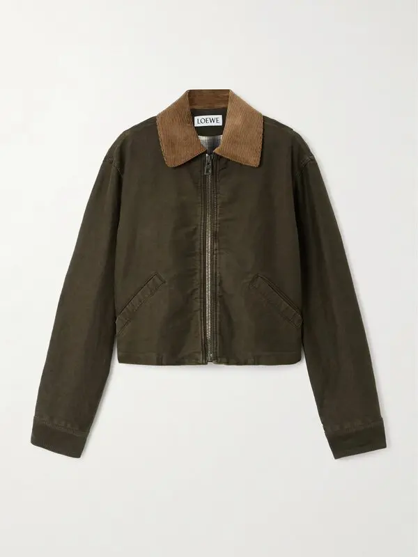 Loewe Corduroy-trimmed Cotton Jacket