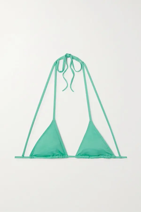 Jacquemus Peirado Recycled Triangle Halterneck Bikini Top - Green