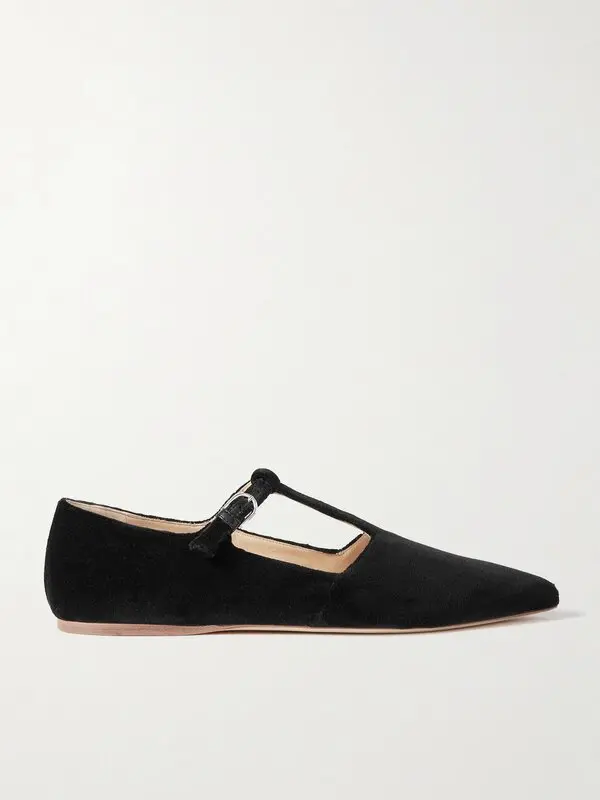 Gabriela Hearst Net Sustain Lola Ballerina Mary Jane Flats - Black