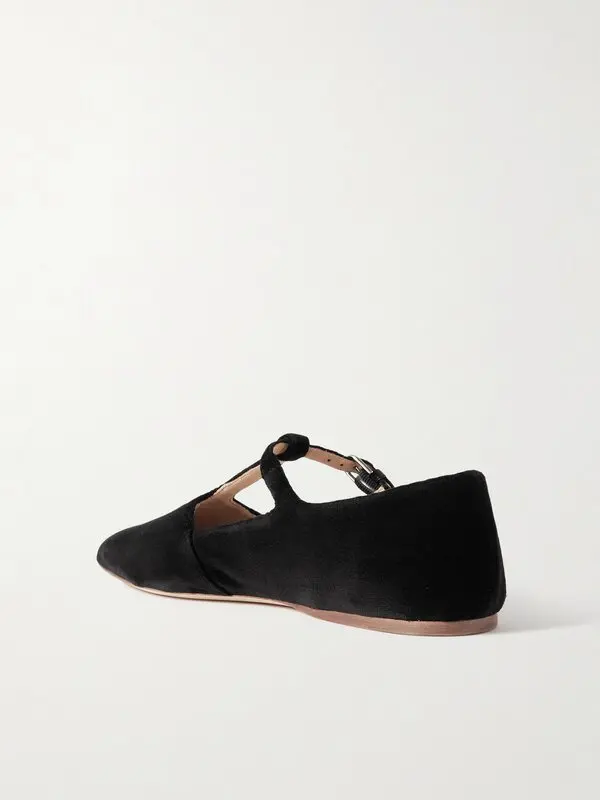 Gabriela Hearst Net Sustain Lola Ballerina Mary Jane Flats - Black