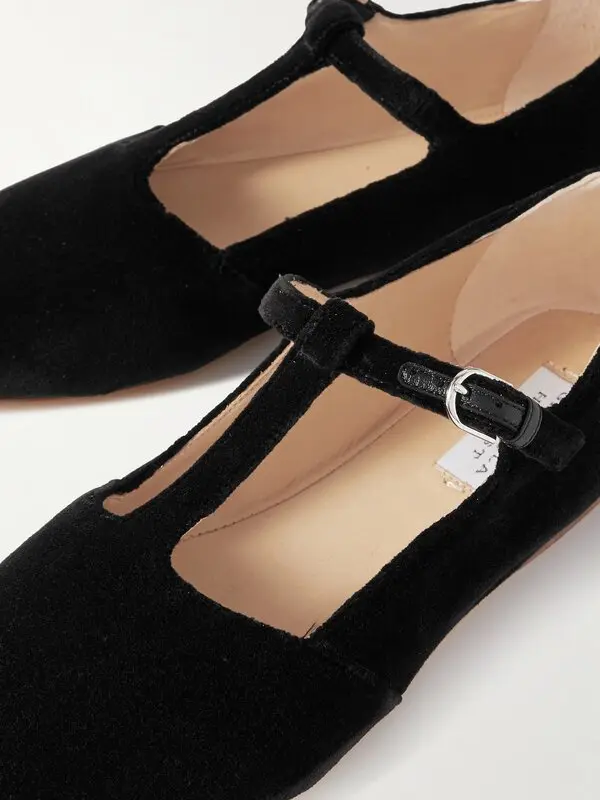 Gabriela Hearst Net Sustain Lola Ballerina Mary Jane Flats - Black