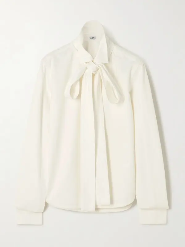 Loewe Pussy-bow Cotton-twill Blouse