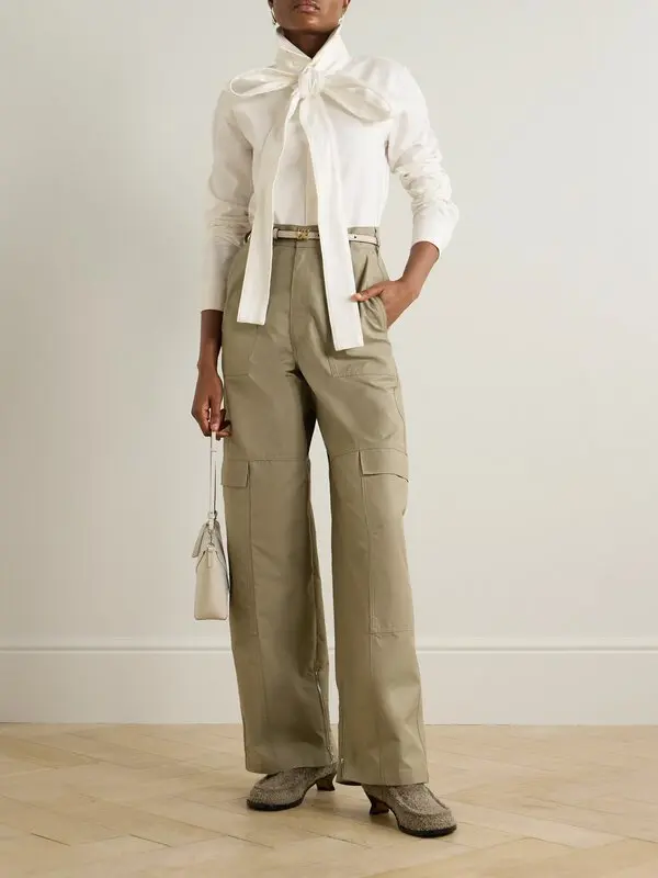 Loewe Pussy-bow Cotton-twill Blouse