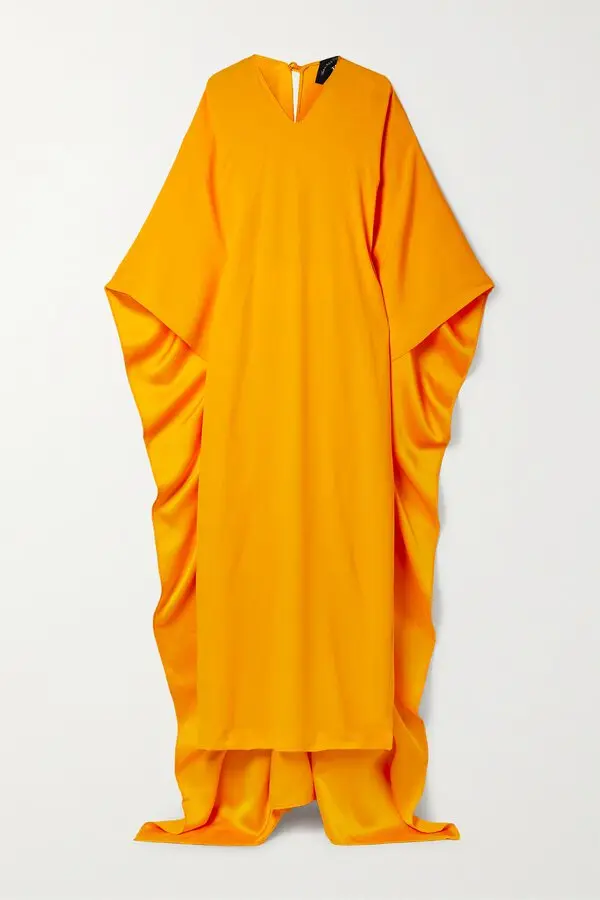 TALLER MARMO Net Sustain Eccomi Cape-effect Gown - Yellow