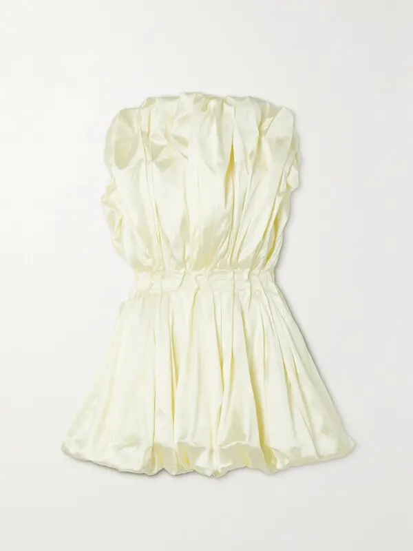 Tove Raynara Strapless Gathered Satin Top