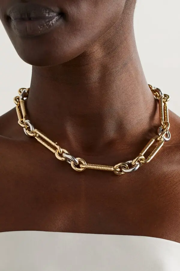 Lauren Rubinski Medium 14-karat Yellow And White Necklace