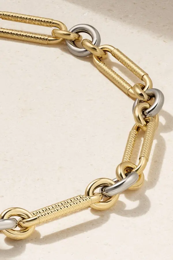 Lauren Rubinski Medium 14-karat Yellow And White Necklace