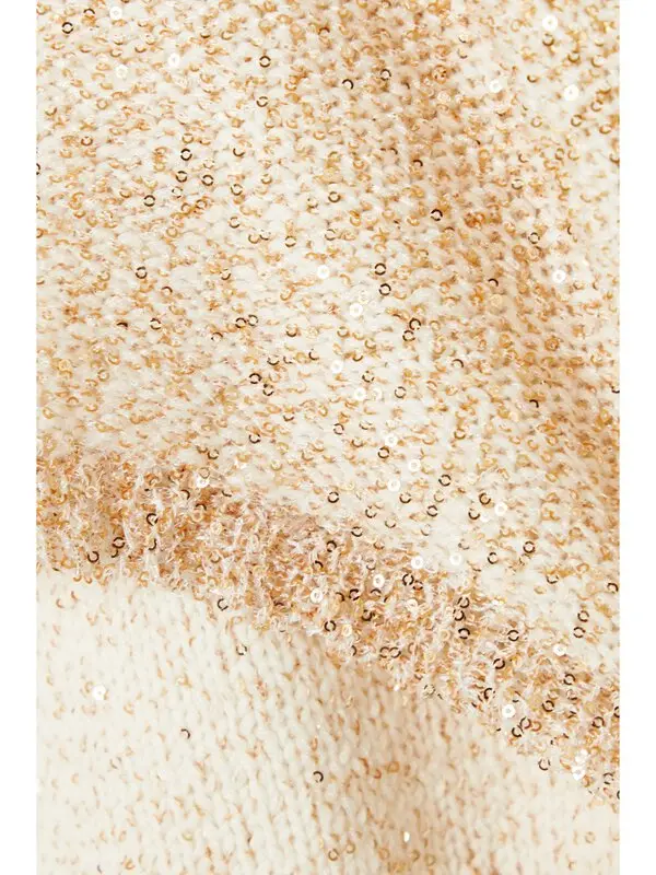 Altuzarra Melitta Cropped Sequin-embellished Knitted Turtleneck Sweater