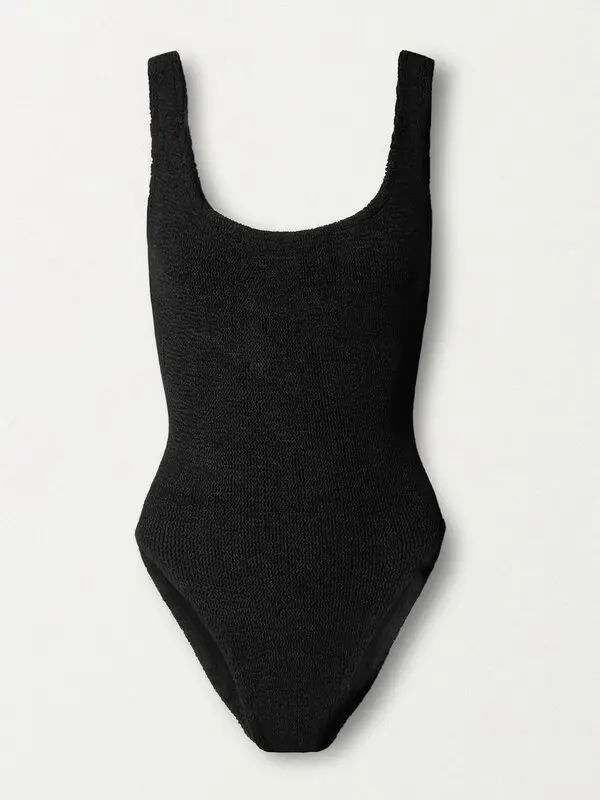 Hunza G Square Neck Crinkle Swimsuit - Black