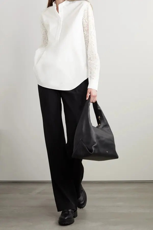 Loro Piana Ide Cotton-poplin And Guipure Lace Shirt
