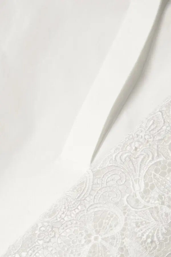 Loro Piana Ide Cotton-poplin And Guipure Lace Shirt