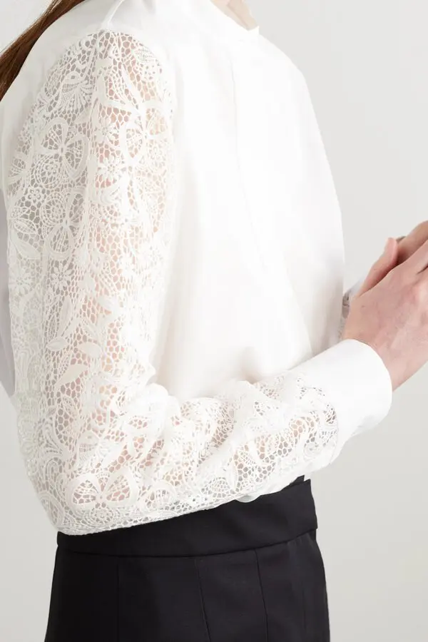Loro Piana Ide Cotton-poplin And Guipure Lace Shirt