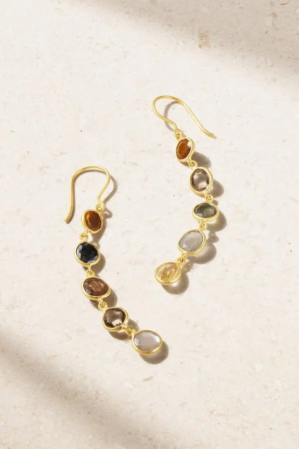 PIPPA SMALL 18-karat Multi-stone Drop Earrings - Gold