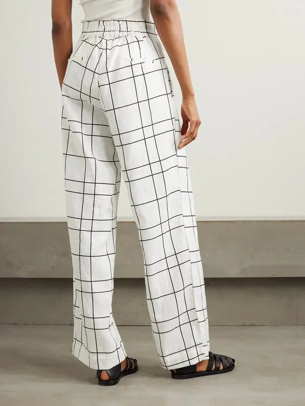 Faithfull The Brand Duomo Checked Linen Pants
