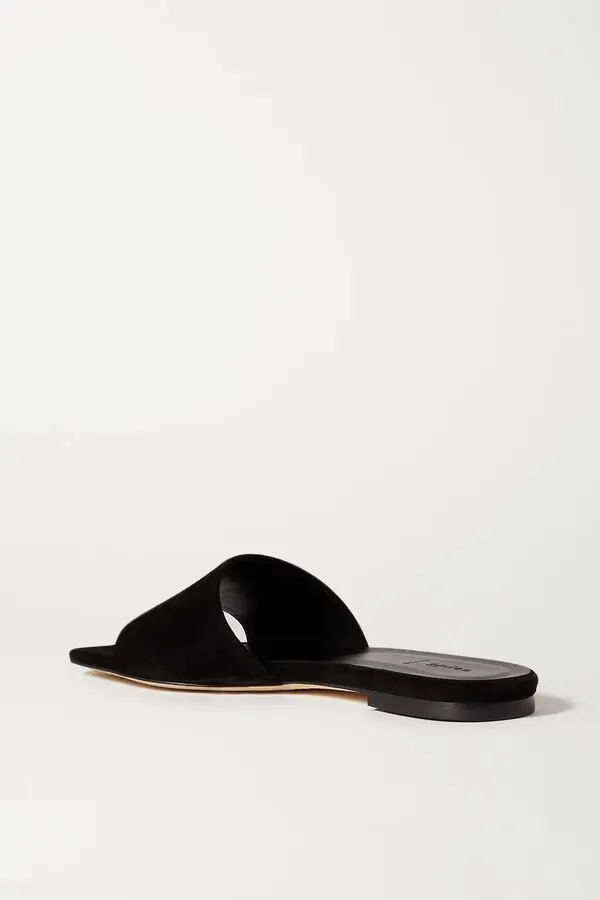 AeydĒ Anna Suede Slides - Black