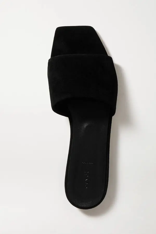 AeydĒ Anna Suede Slides - Black