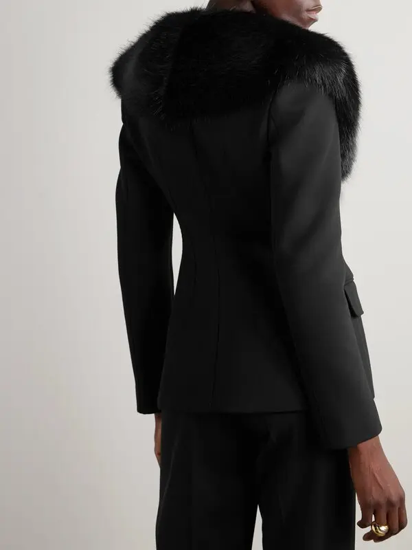 Dolce & Gabbana Faux Fur-trimmed Wool-blend Blazer