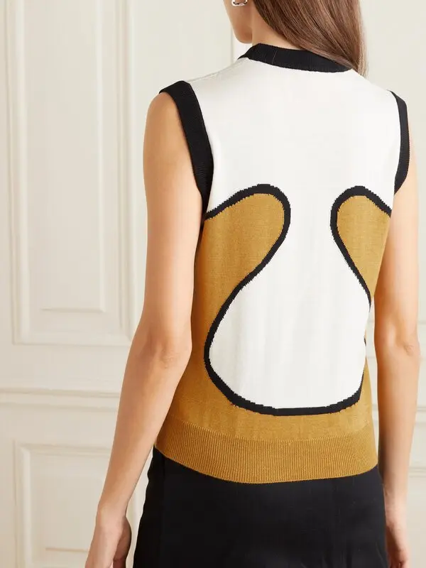 LUKHANYO MDINGI Appliquéd Color-block Wool And Silk-blend Vest