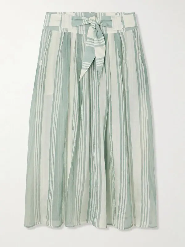 ADMONA Dareen Striped Gauze Skirt - Green