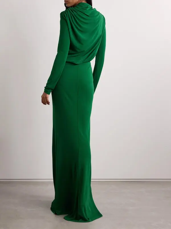 FFORME Joy Pleated Draped Jersey Maxi Dress