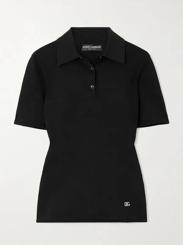 Dolce & Gabbana Appliquéd Jersey Polo Shirt