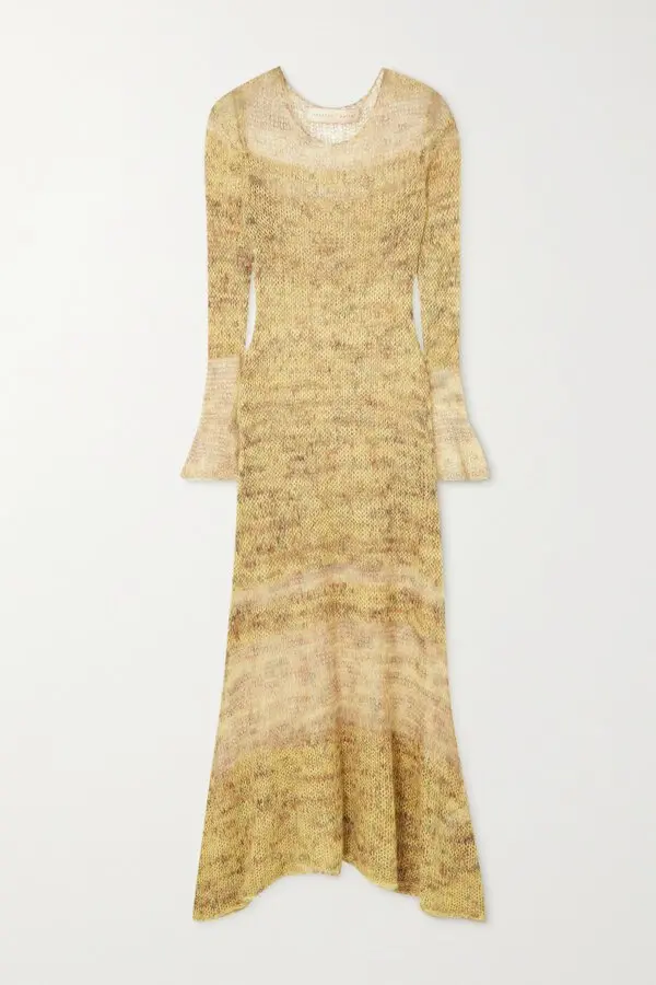 LUKHANYO MDINGI Mohair And Silk-blend Maxi Dress - Yellow