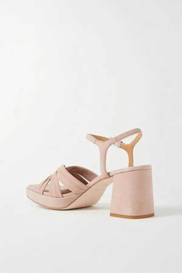 REFORMATION Maize Ruched Suede Platform Sandals