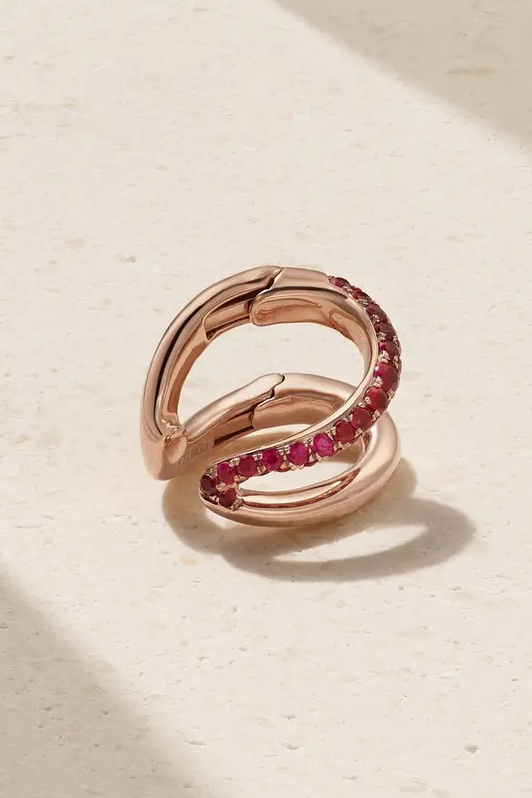 GEMELLA JEWELS Intertwin Ruby Ear Cuff - Gold