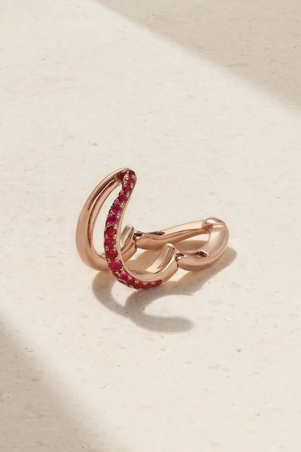 GEMELLA JEWELS Intertwin Ruby Ear Cuff