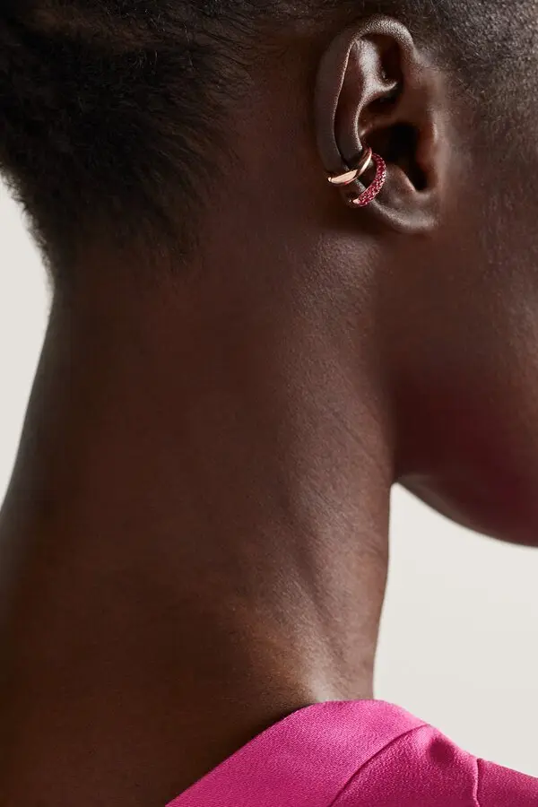 GEMELLA JEWELS Intertwin Ruby Ear Cuff