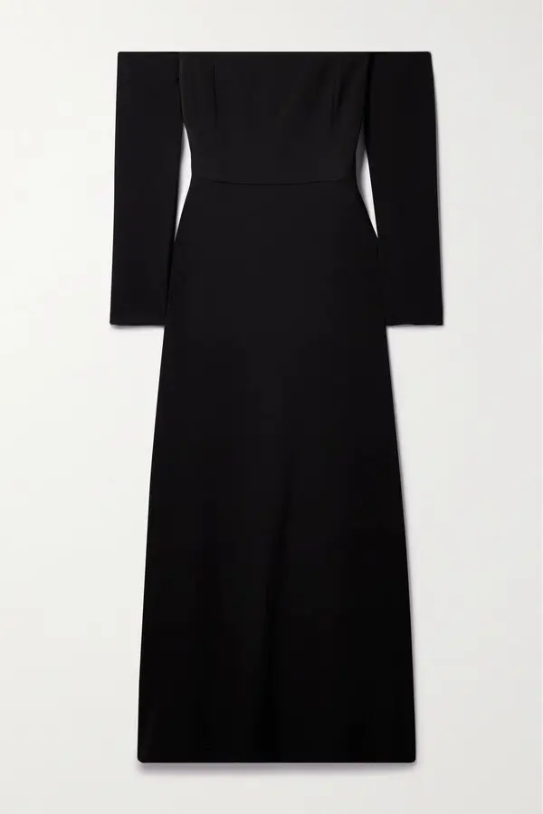 Bernadette Edie Off-the-shoulder Crepe Maxi Dress - Black