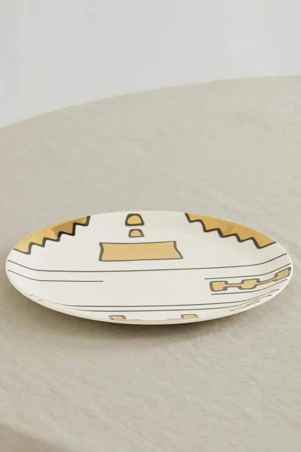 NIMEROLOGY Here Comes The Sun 27cm -plated Bone China Dinner Plate - Gold