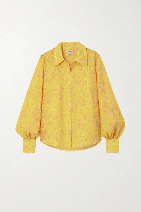 L'Agence Jayleen Printed Tencel-blend Blouse