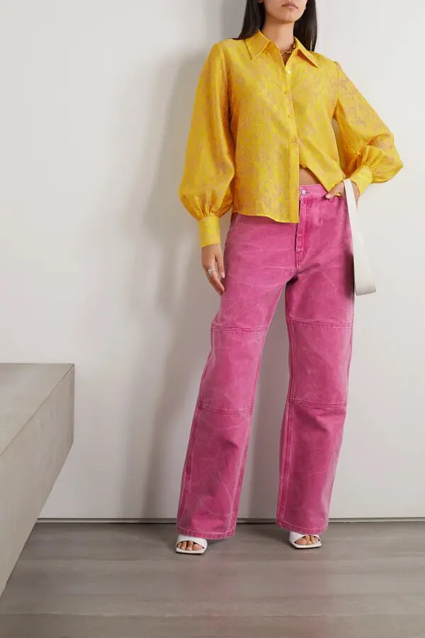 L'Agence Jayleen Printed Tencel-blend Blouse