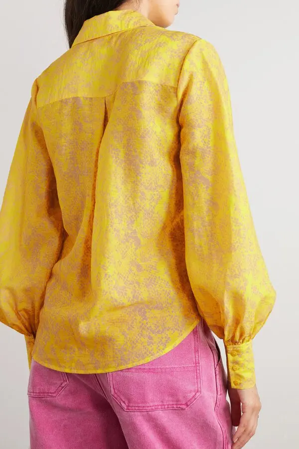 L'Agence Jayleen Printed Tencel-blend Blouse