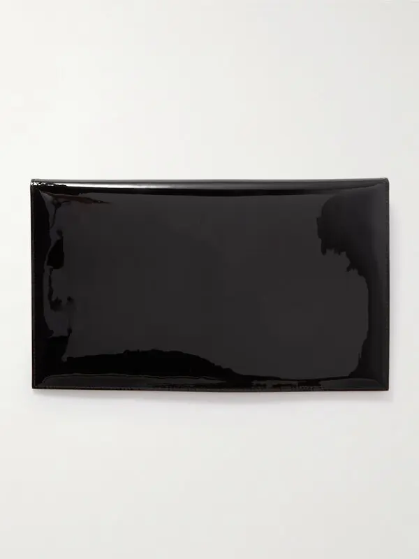 Saint Laurent Uptown Patent-leather Pouch - Black