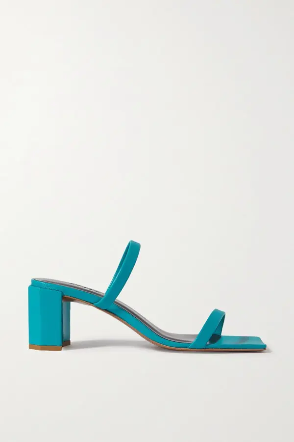 By Far Tanya Glossed-leather Mules
