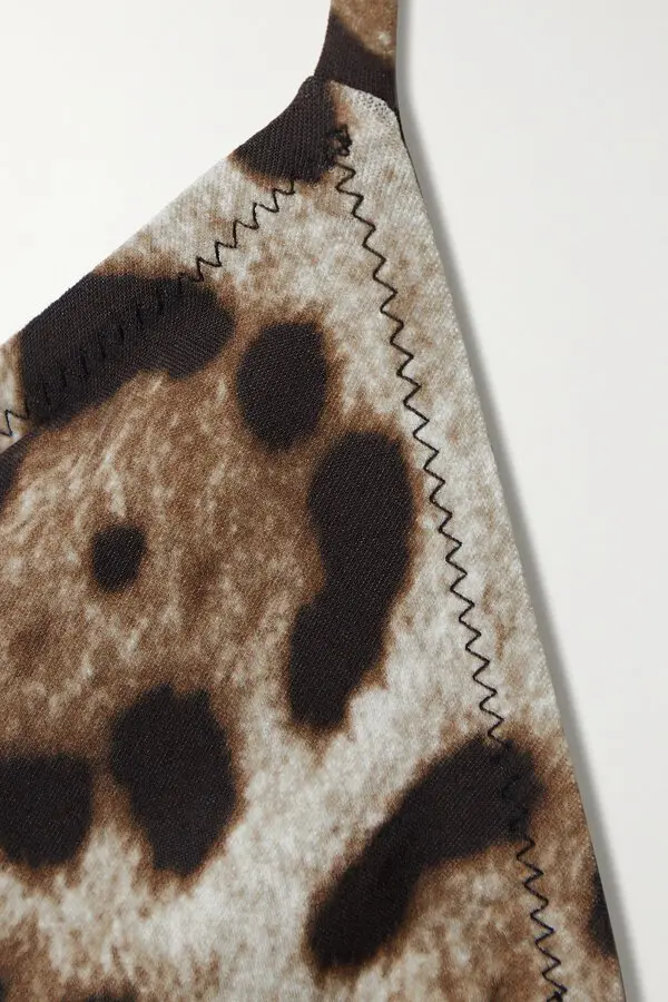 Dolce & Gabbana Leopard-print Triangle Bikini Top - Animal Print