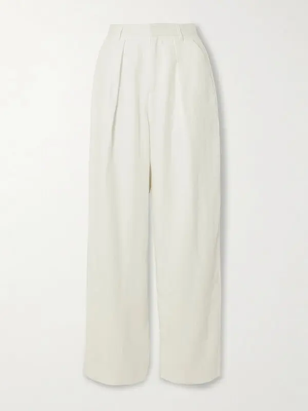 Mara Hoffman Marella Pleated Hemp Straight-leg Trousers
