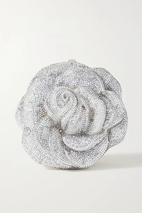 Judith Leiber Rose Desiree Clutch - Silver