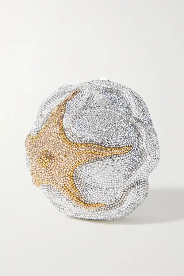 Judith Leiber Rose Desiree Clutch - Silver