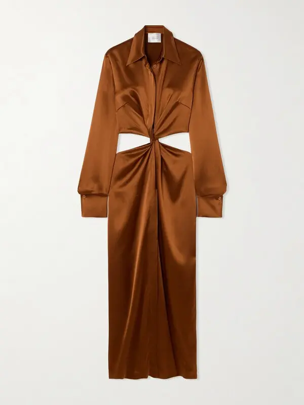 Galvan Hock Twist-front Cutout Maxi Dress